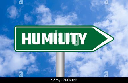 Humility road sign on blue sky background Stock Photo - Alamy