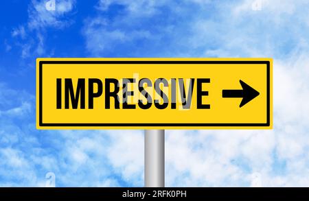 Impressive road sign on cloudy sky background Stock Photo - Alamy
