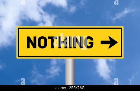 Nothing road sign on cloudy sky background Stock Photo - Alamy