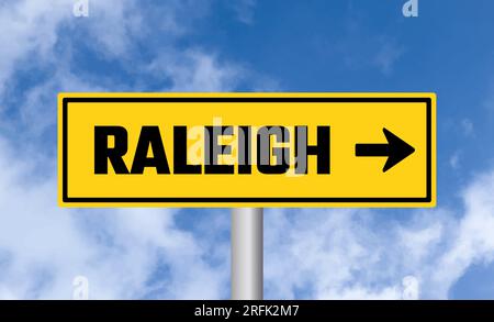 Raleigh road sign on cloudy sky background Stock Photo - Alamy