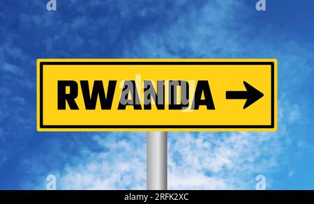 Rwanda road sign on cloudy sky background Stock Photo - Alamy