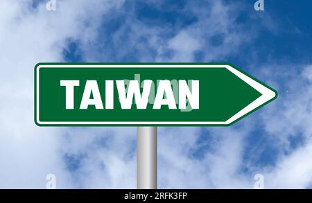 Taiwan road sign on cloudy sky background Stock Photo - Alamy
