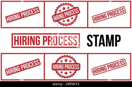 hiring process grunge stamp set. hiring process band sign Stock Vector ...