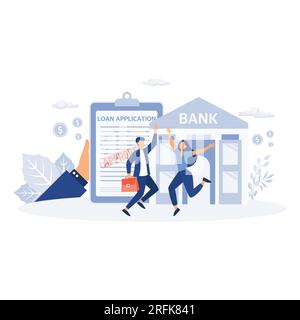 Loan approval, Credit agent holds loan approval application document ...