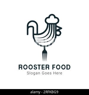 Roster Food Logo Design Roster with Fork and Chef Cap Cooking Logo ...