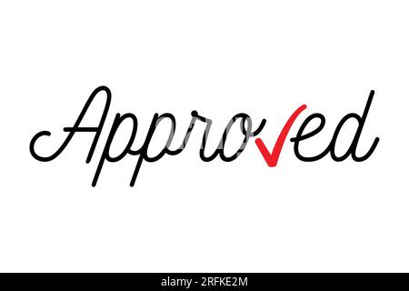 Not Approved Hand Drawing Lettering Design Template. Vector and ...