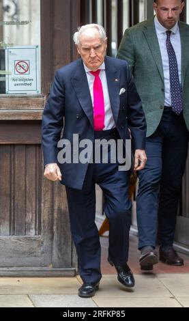 Sir Frederick Barclay at the Royal Courts Of Justice, central London ...