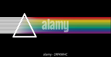 Prism icon. Refraction of light. light passing through a triangle ...