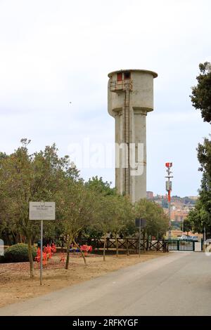 old water tower made of cement and metal, Pozzo piezometrico San ...