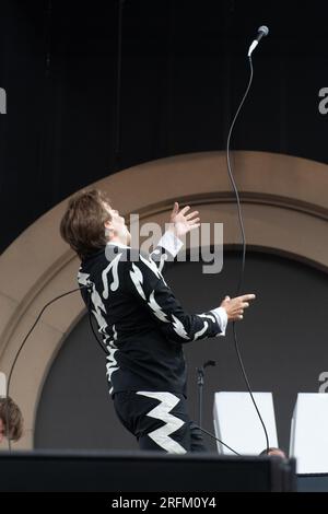 LONDON, ENGLAND - JUNE 16: Pelle Almqvist of ‘The Hives’ performing at ...