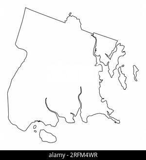The Bronx map silhouette isolated on white background, New York City ...