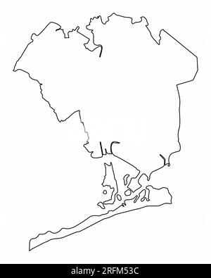 Manhattan map outline isolated on white background Stock Vector Image ...