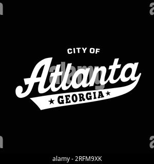 Vector logo for Atlanta, black decorative sign with line illustration ...