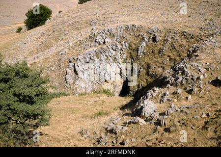 depression of Battaglietta sinkhole in the Park of Madonie, Sicily ...