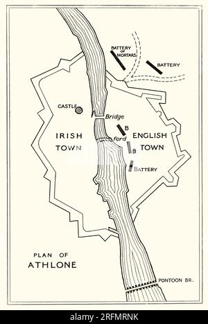 A 17th century plan of the Battle of the Boyne, a battle on 1st July ...