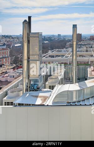 An air conditioning and ventilation systems on the high-rise building ...