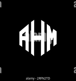 AHM letter logo design with polygon shape. AHM polygon and cube shape ...