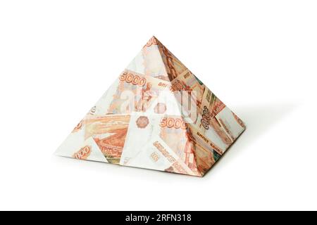 a pyramid scheme isolated on a white background. The concept of ...