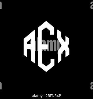 AEX letter logo design with polygon shape. AEX polygon and cube shape ...