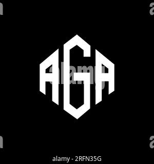 AGA letter logo design with polygon shape. AGA polygon and cube shape ...