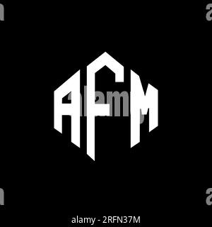 AFM letter logo design with polygon shape. AFM polygon and cube shape ...