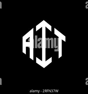 AIT letter logo design with polygon shape. AIT polygon and cube shape ...