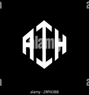 AIH letter logo design with polygon shape. AIH polygon and cube shape ...