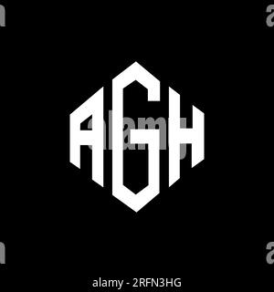 AGH letter logo design with polygon shape. AGH polygon and cube shape ...