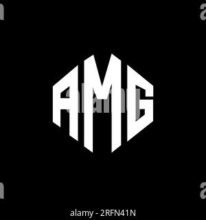 AMG letter logo design with polygon shape. AMG polygon and cube shape ...