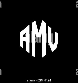 AMV letter logo design with polygon shape. AMV polygon and cube shape ...