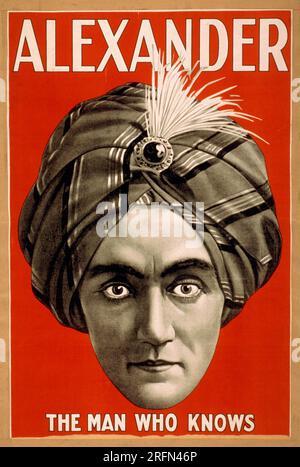 Poster advertising American magician Claude Alexander Conlin (1880-1954 ...