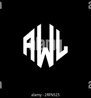 AWL letter logo design with polygon shape. AWL polygon and cube shape ...