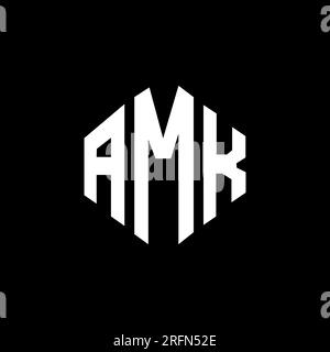 AMK letter logo design with polygon shape. AMK polygon and cube shape ...