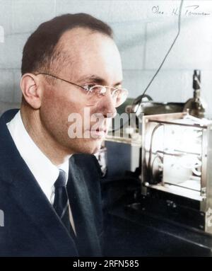 Charles Townes. Portrait of the American physicist, Charles Hard Townes ...