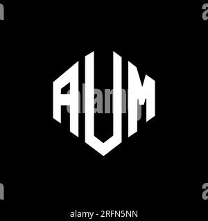 AUM letter logo design with polygon shape. AUM polygon and cube shape ...