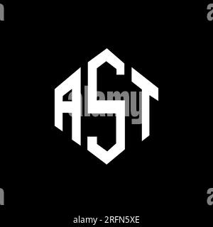 AST letter logo design with polygon shape. AST polygon and cube shape ...