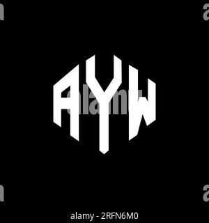 AYW letter logo design with polygon shape. AYW polygon and cube shape ...