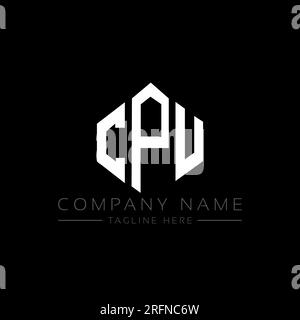 CPU letter logo design with polygon shape. CPU polygon and cube shape ...