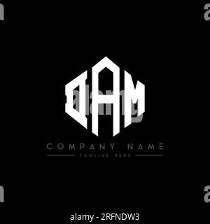 DAM letter logo design with polygon shape. DAM polygon and cube shape ...