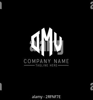 DMW letter logo design with polygon shape. DMW polygon and cube shape ...