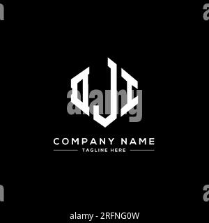DJI letter logo design with polygon shape. DJI polygon and cube shape ...