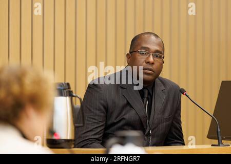 Portland, USA. 04th Aug, 2023. Defense Attorney Michelle Burrows argues ...