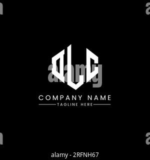 DLC letter logo design with polygon shape. DLC polygon and cube shape ...