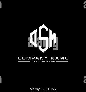 DSM letter logo design with polygon shape. DSM polygon and cube shape ...