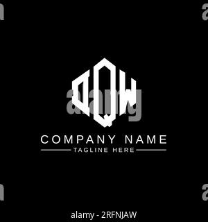 DQW letter logo design with polygon shape. DQW polygon and cube shape ...