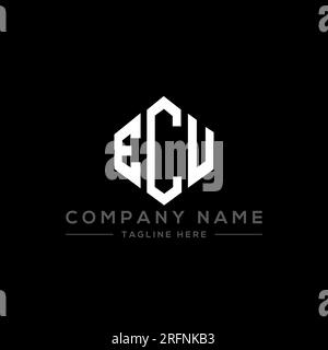 ECU letter logo design with polygon shape. ECU polygon and cube shape ...