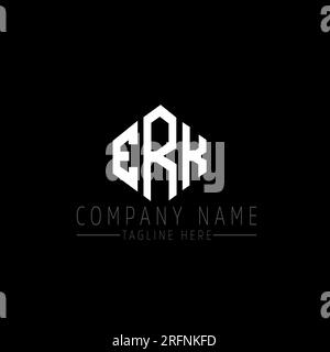 ERK letter logo design with polygon shape. ERK polygon and cube shape ...
