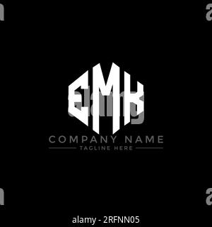 EMK letter logo design with polygon shape. EMK polygon and cube shape ...
