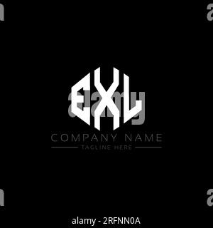 EXL letter logo design with polygon shape. EXL polygon and cube shape ...