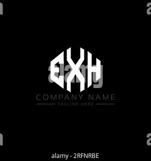 EXH letter logo design with polygon shape. EXH polygon and cube shape ...